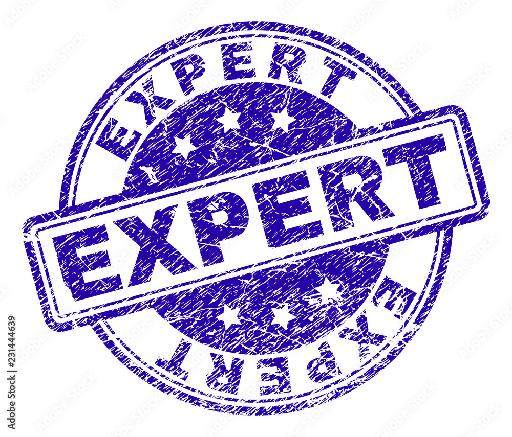 EXPERT stamp seal watermark with distress texture. Designed with ...