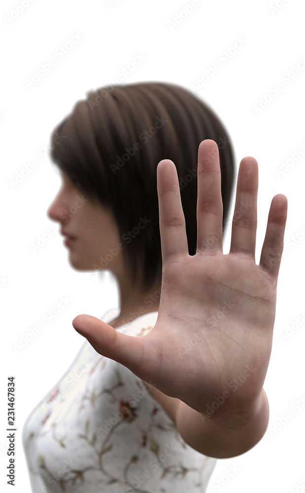 Depiction of the At arms length idiom using a 3D figure render 素材庫插圖 ...