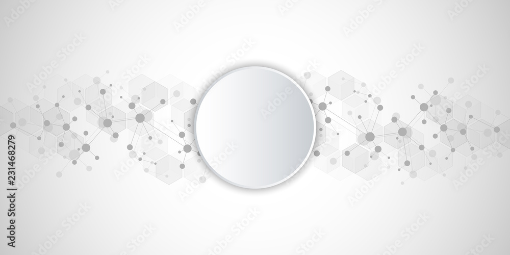 Abstract geometric texture with molecular structures and neural network ...