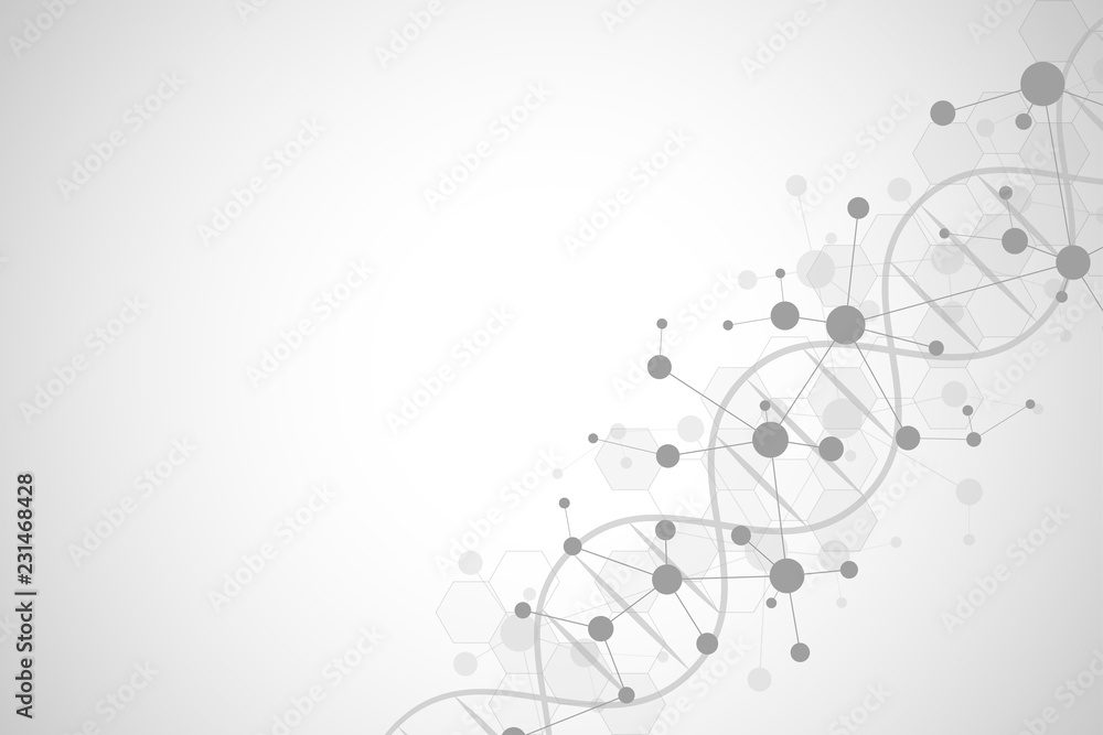 DNA strand and molecular structure. Genetic engineering or laboratory ...