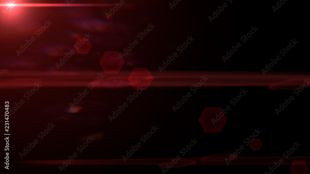 exotic red lens flare effect overlay texture with hexagon bokeh effects ...