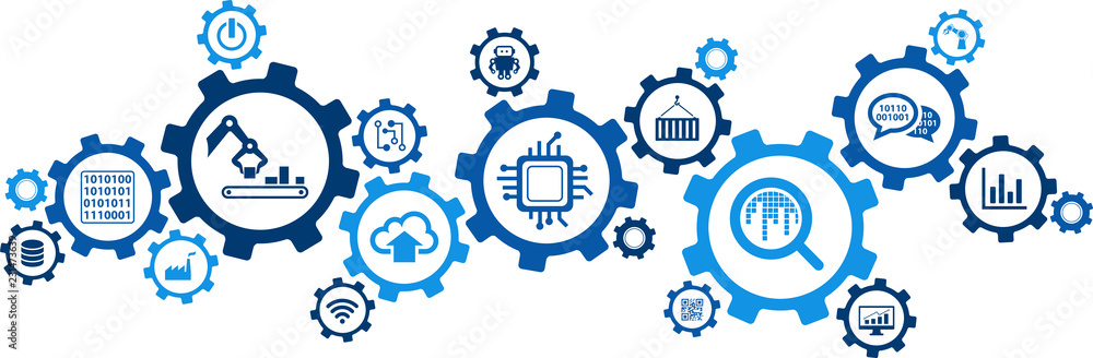 Digitalization concept: enterprise IoT, smart factory, industry 4.0 ... Digitalization concept: enterprise IoT, smart factory, industry 4.0 ...
