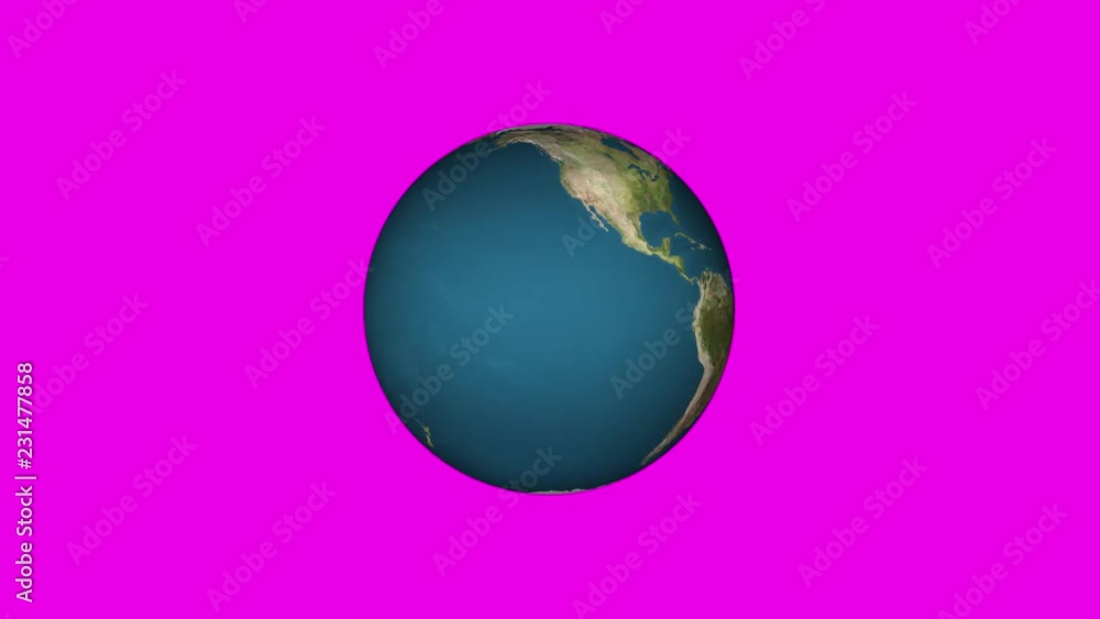 simple Earth globe planet model rotating seamless loop animation ...