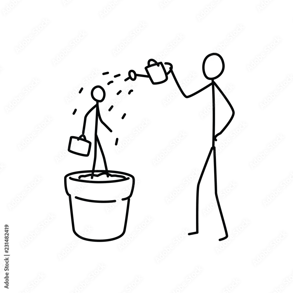 Illustration of a frame manager. Vector. Educate employees in the ...