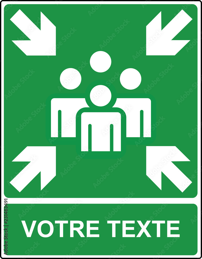 Vetor de Panneau point de rassemblement avec texte à personnaliser do ...