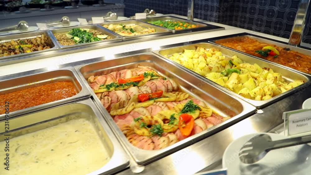 Fine dining at the all-inclusive restaurant. Steadicam shot Stock Video ...