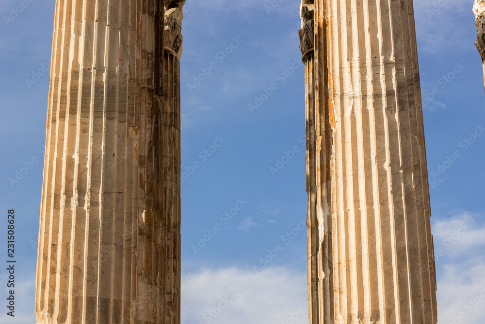 example of Greek architecture ancient columns ruins of old antique ...