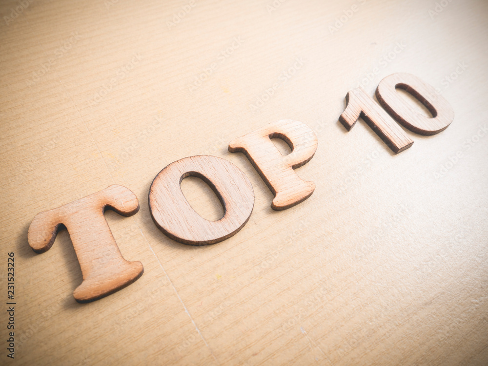 Top 10 List, Motivational Words Quotes Concept Stock Photo | Adobe Stock
