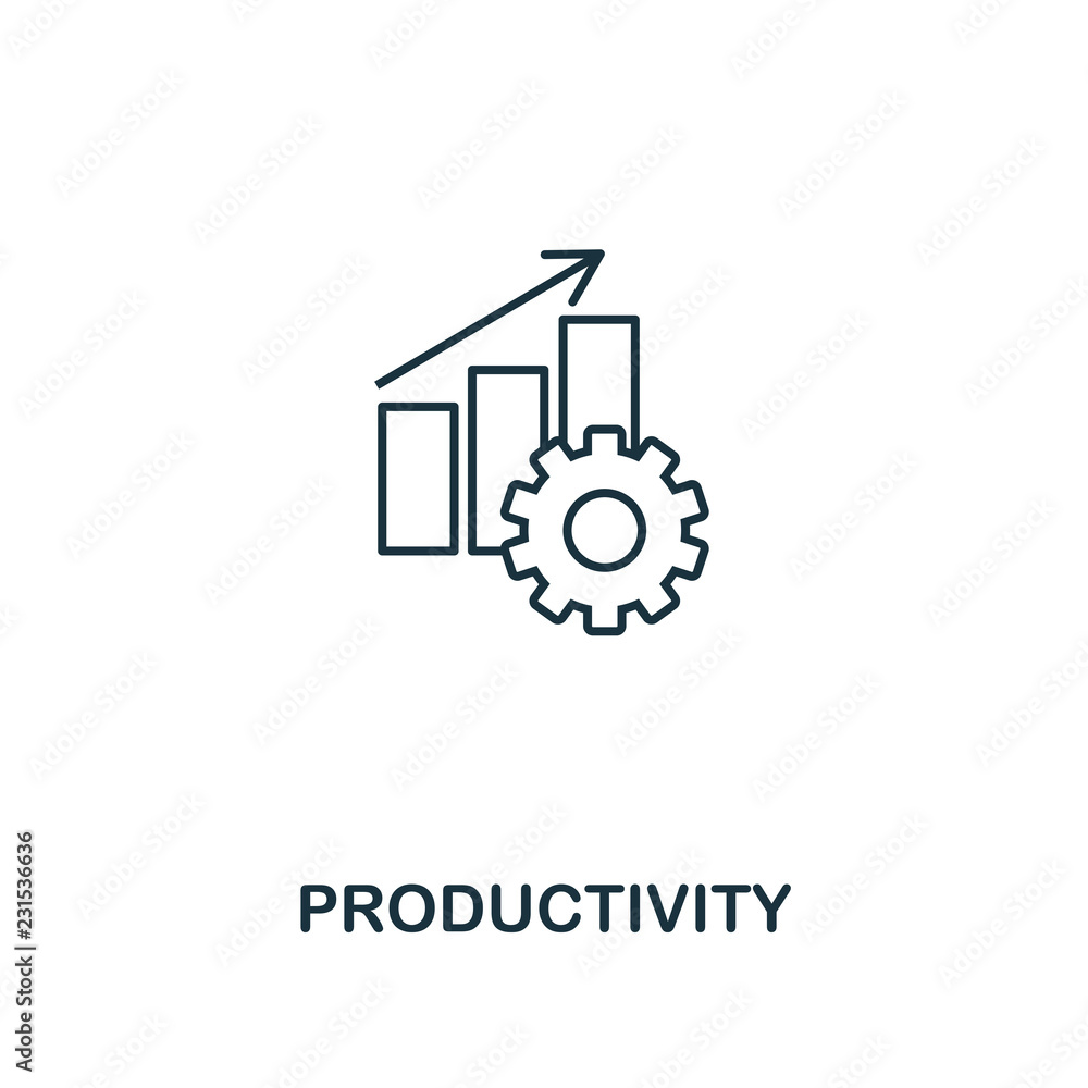 Vetor de Productivity outline icon. Premium style design from project ...