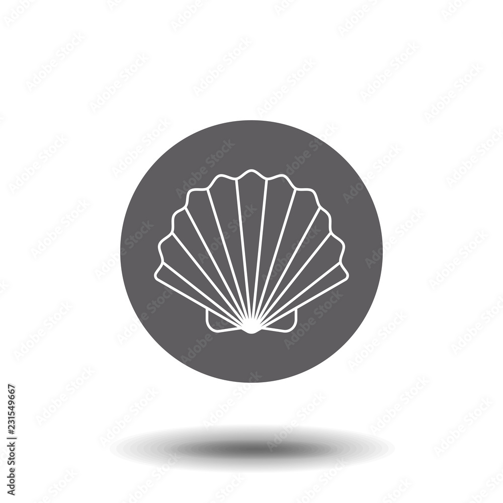 Seashell line icon, animal and underwater, shell sign vector graphics ...