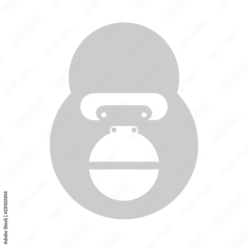 Affe - Gorilla - Icon, Piktogramm, grafisches Element - grau Stock ...