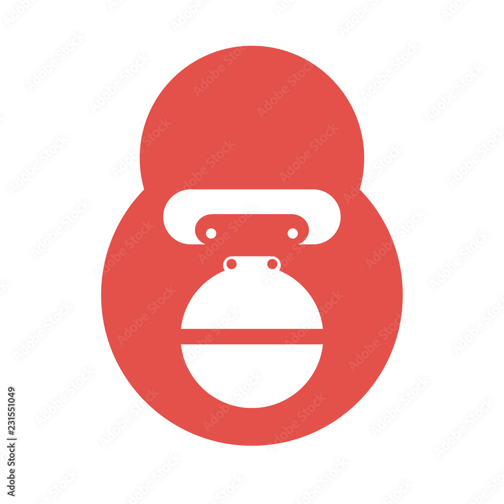 Affe - Gorilla - Icon, Piktogramm, grafisches Element - rot Stock ...