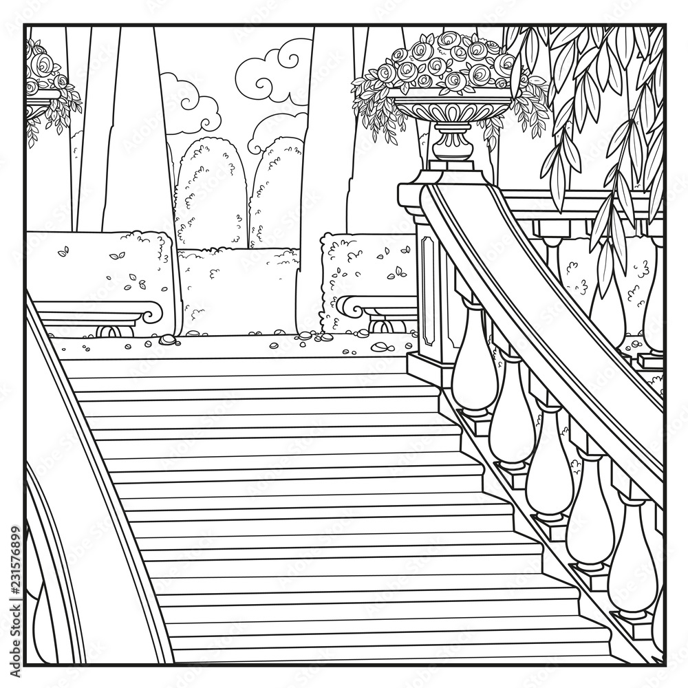 Stairs Coloring Page