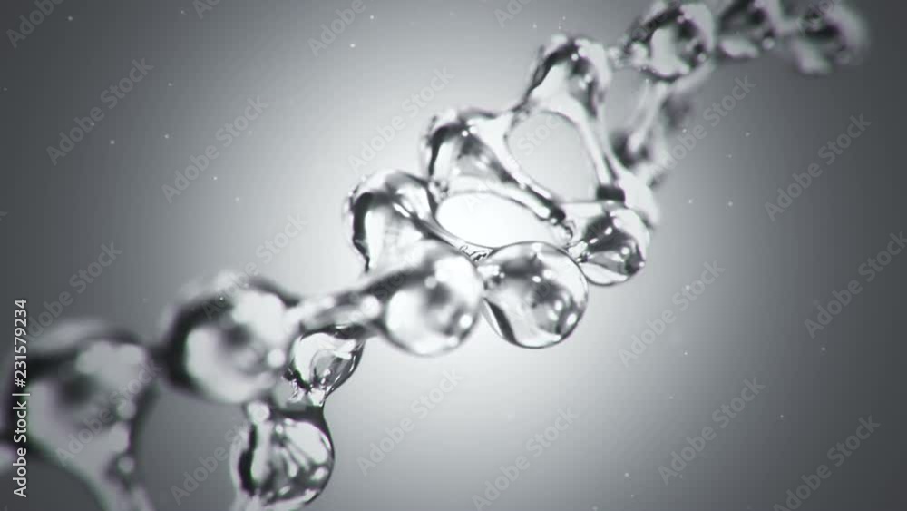 Animation of rotation DNA helix or molecule from glass and crystal and ...