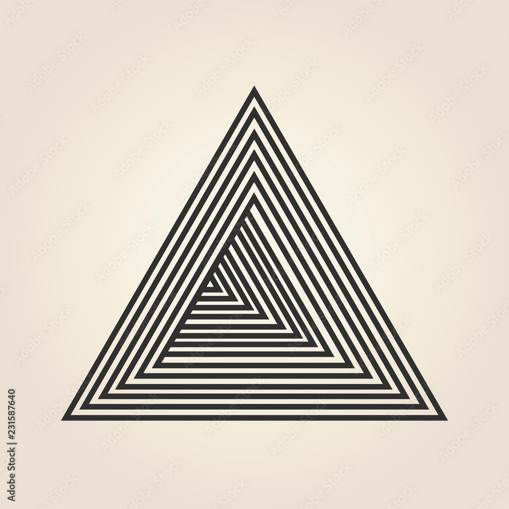 Triangle logo isometric, infinity sharp corner geometric shape illusion ...