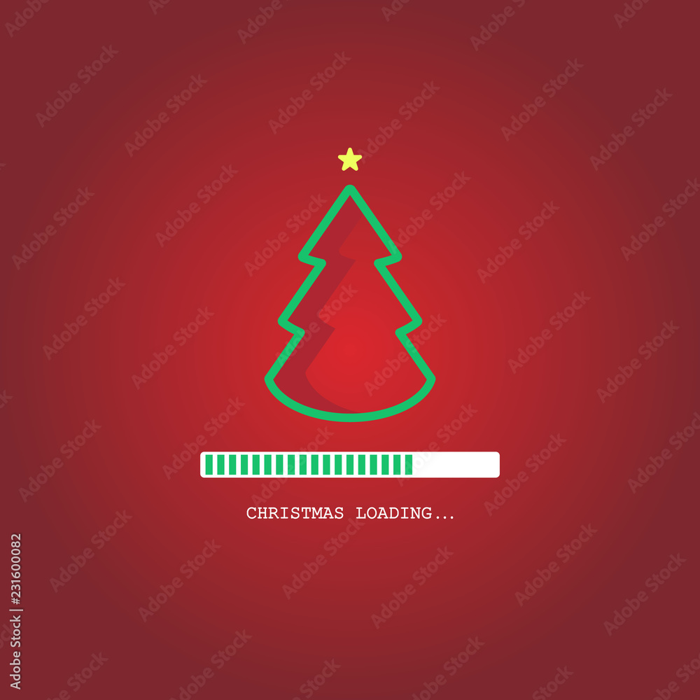 Christmas loading. Christmas tree loading bar background. vector Stock ...