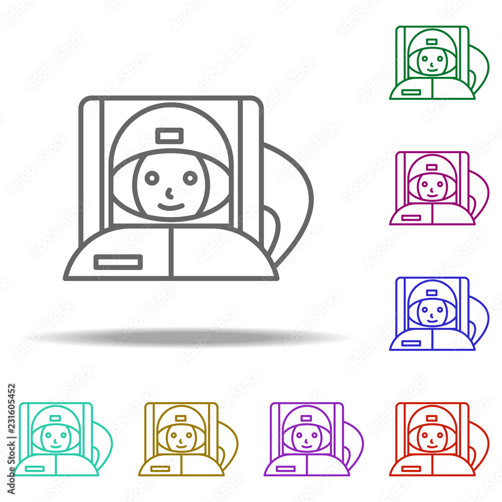 cosmonaut icon. Elements of Cartooning space in multi color style icons ...