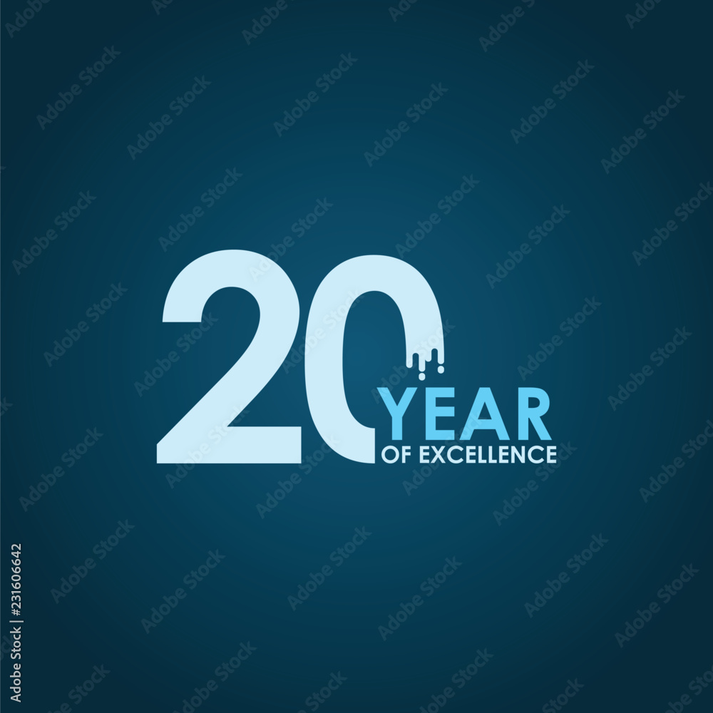 Vetor de 20 Year of Excellence Vector Template Design Illustration do ...