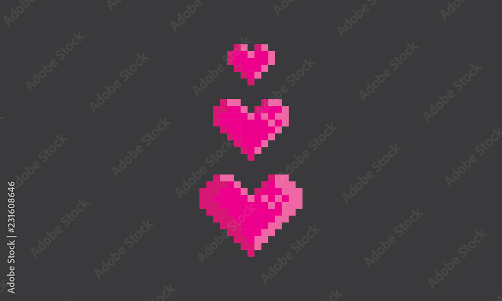 pixel art love logo icon vector Stock Vector | Adobe Stock