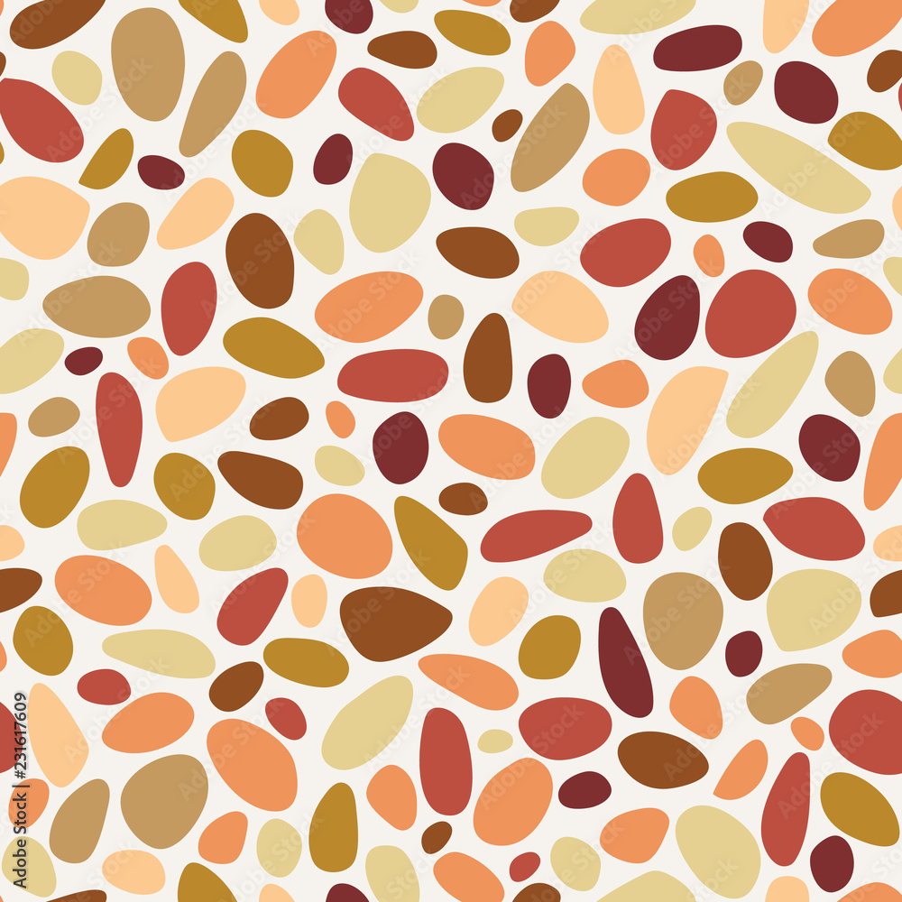 Terrazzo pebble texture pattern in light , orange, tan and rust. Light ...