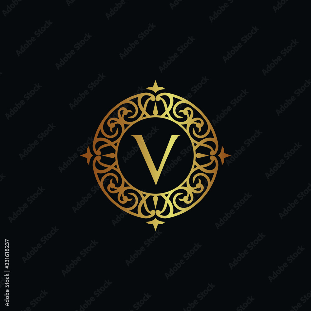 Vintage old style logo icon golden. Royal hotel, Premium boutique ...