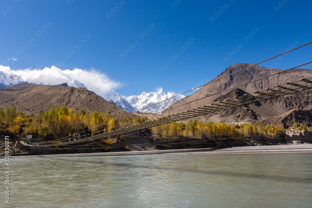 Hussaini Hanging Bridge.Known as the most dangerous bridge in the world ...
