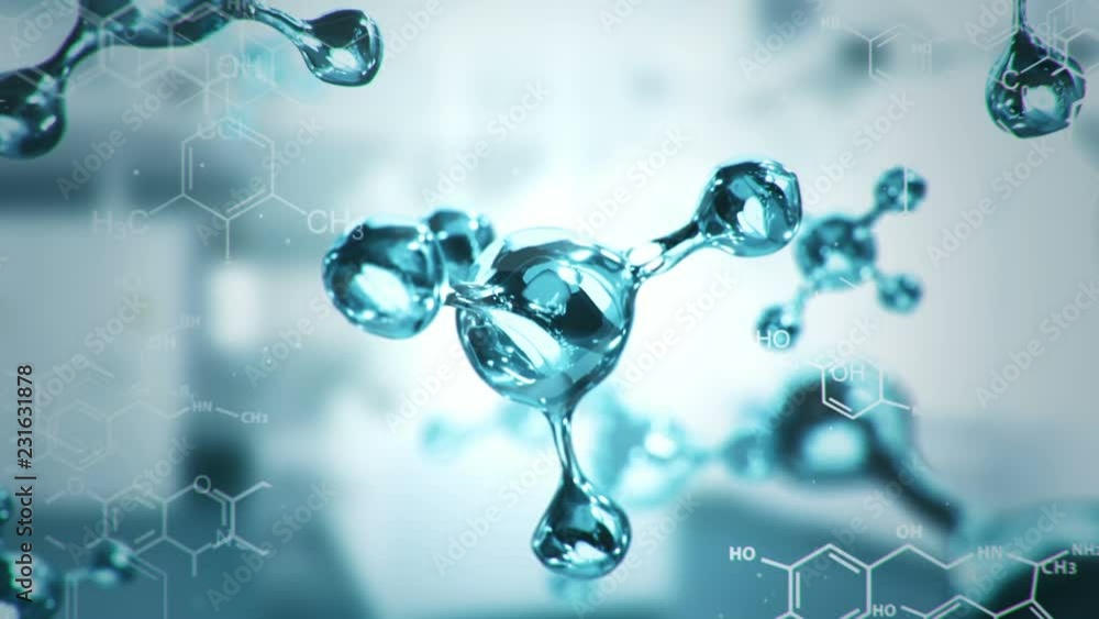 Animation of rotation DNA helix or molecule from glass and crystal and ...