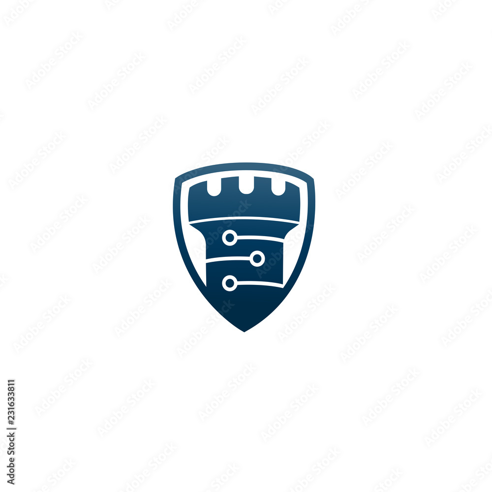 abstract Vector castle tower shield logo icon. Vector castle logo ...