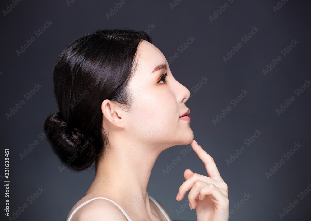 side view of young beauty face Stock Photo | Adobe Stock