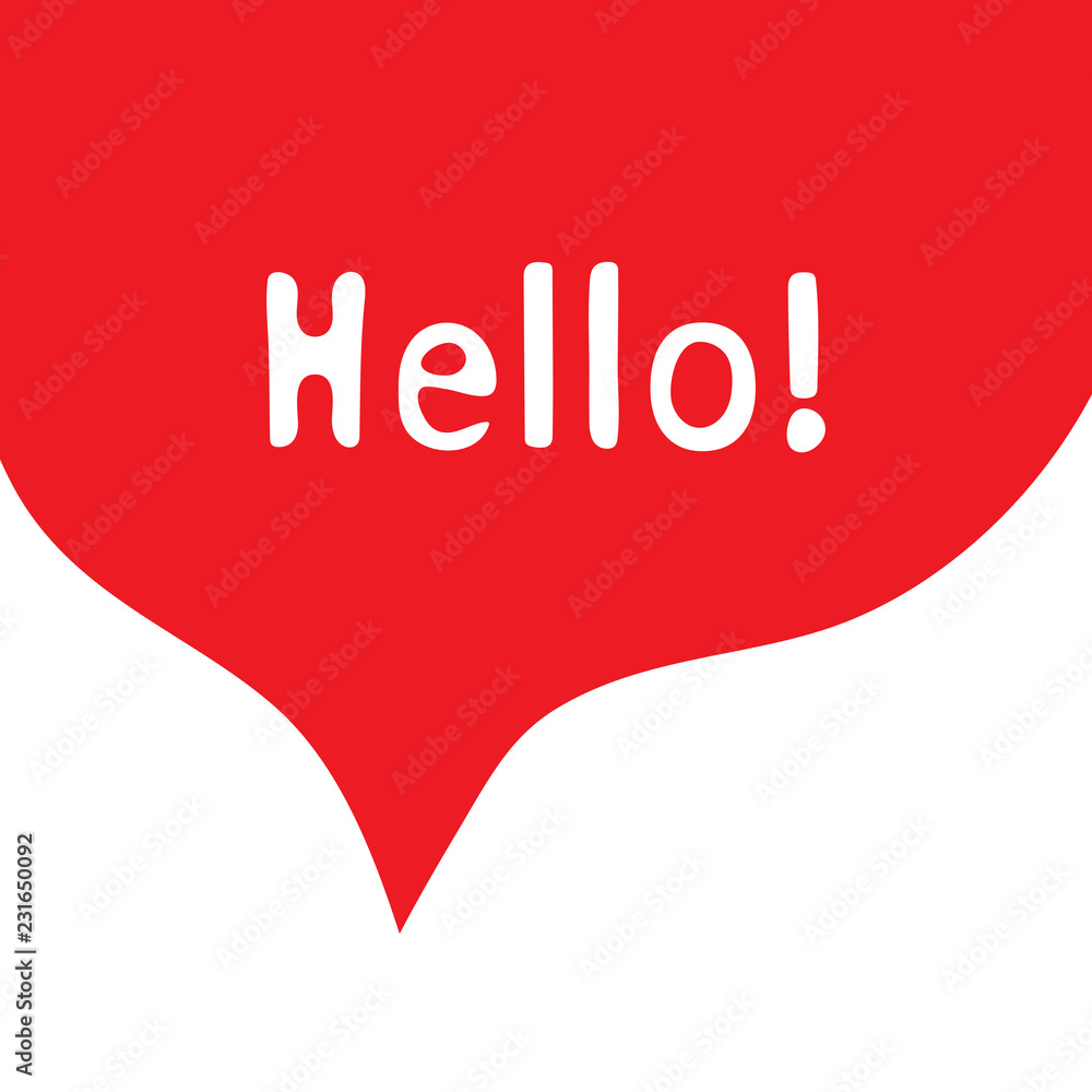Hello icon message bubble. Vector illustration. Dialog text on white ...