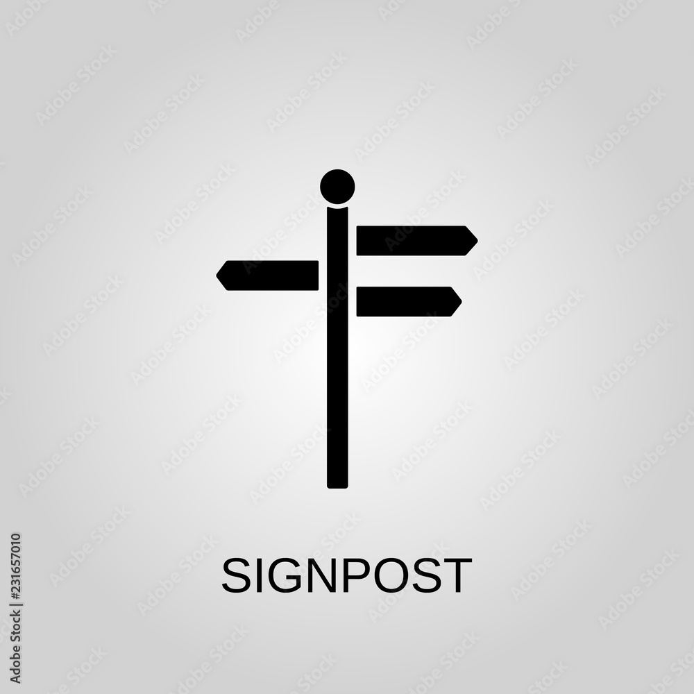 Signpost icon. Signpost symbol. Flat design. Stock - Vector ...