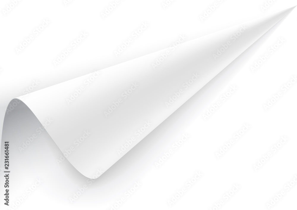 Paper with a wrapped up corner. Stock Vector | Adobe Stock