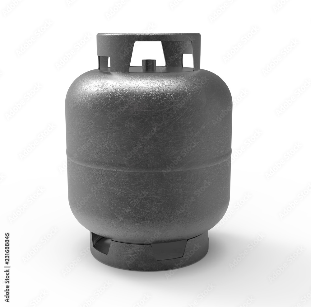 Gas canister isolated on white background. 3D render Stock Illustration ...