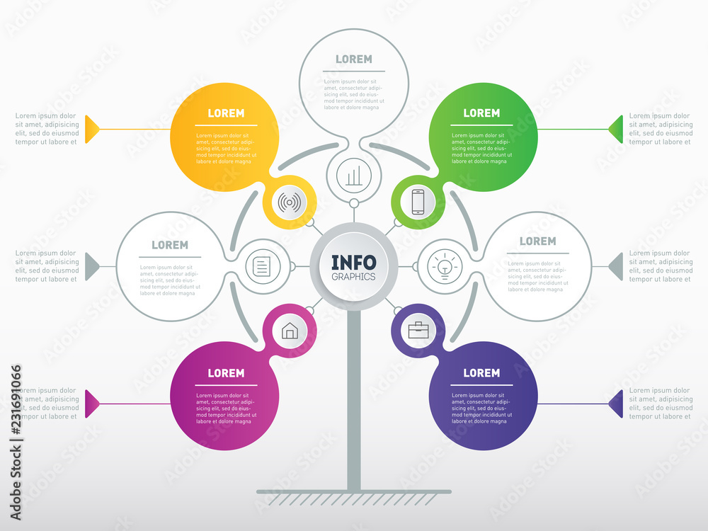 Business presentation or infographics concept with 4 or 7 options. Web ...
