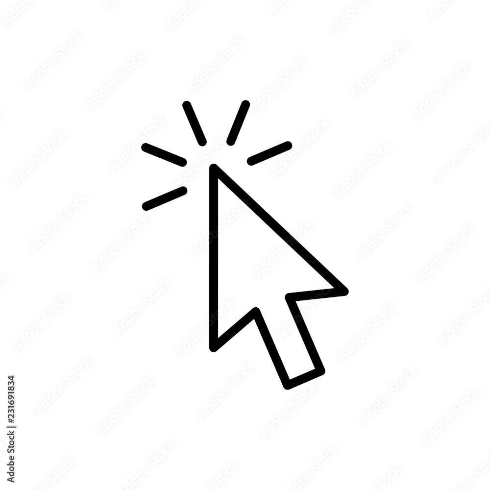 Computer mouse click cursor gray arrow icons set and loading icons ...