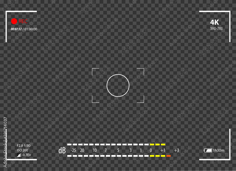 Camera frame viewfinder rec on transparent background. Stock Vector ...
