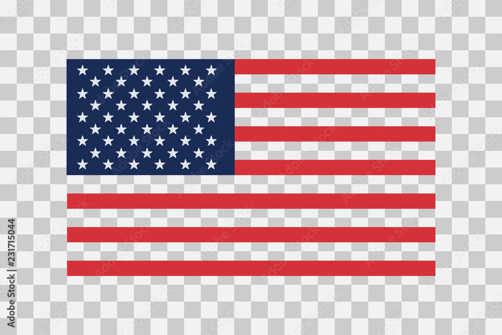 American flag on transparent background - vector illustration Stock ...