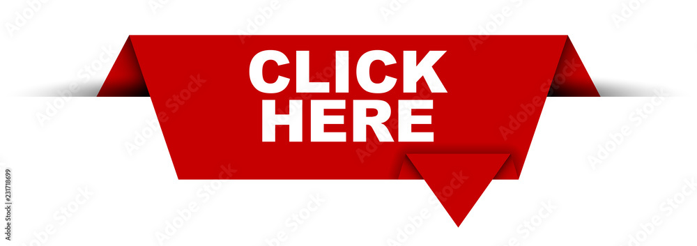 red vector banner click here Stock Vector | Adobe Stock