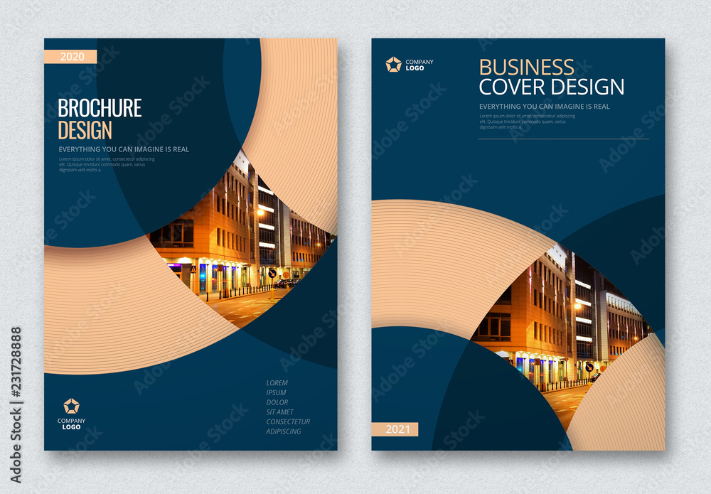 Business Report Cover Layouts with Circles Stock Template | Adobe Stock