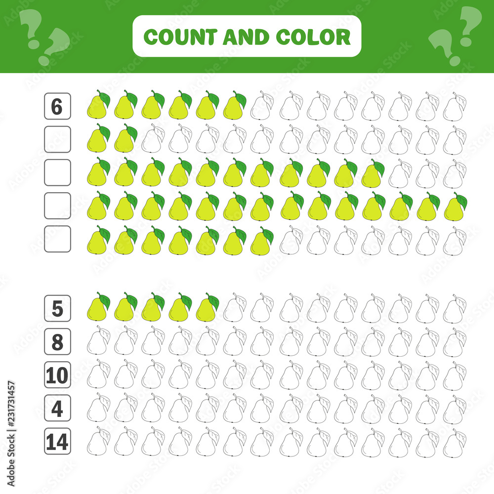 Math educational game for children. Counting equations. Addition ...