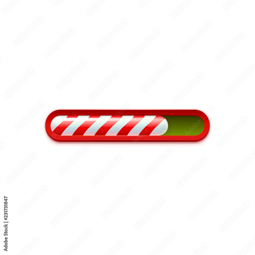 Christmas Loading. Red and green web progress bar on white background ...