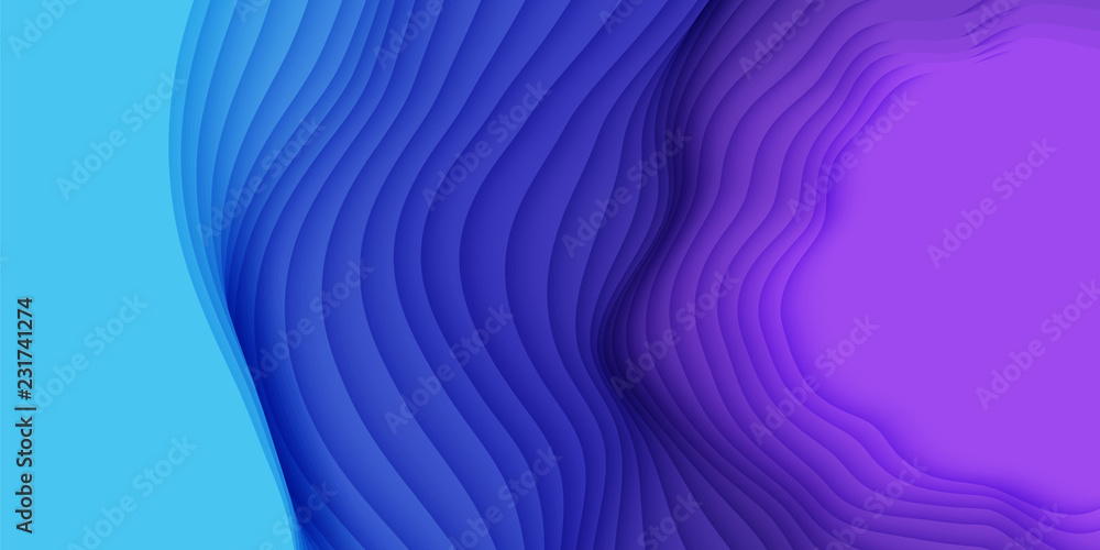 Vector 3D abstract background with paper cut shapes. Colorful carving ...