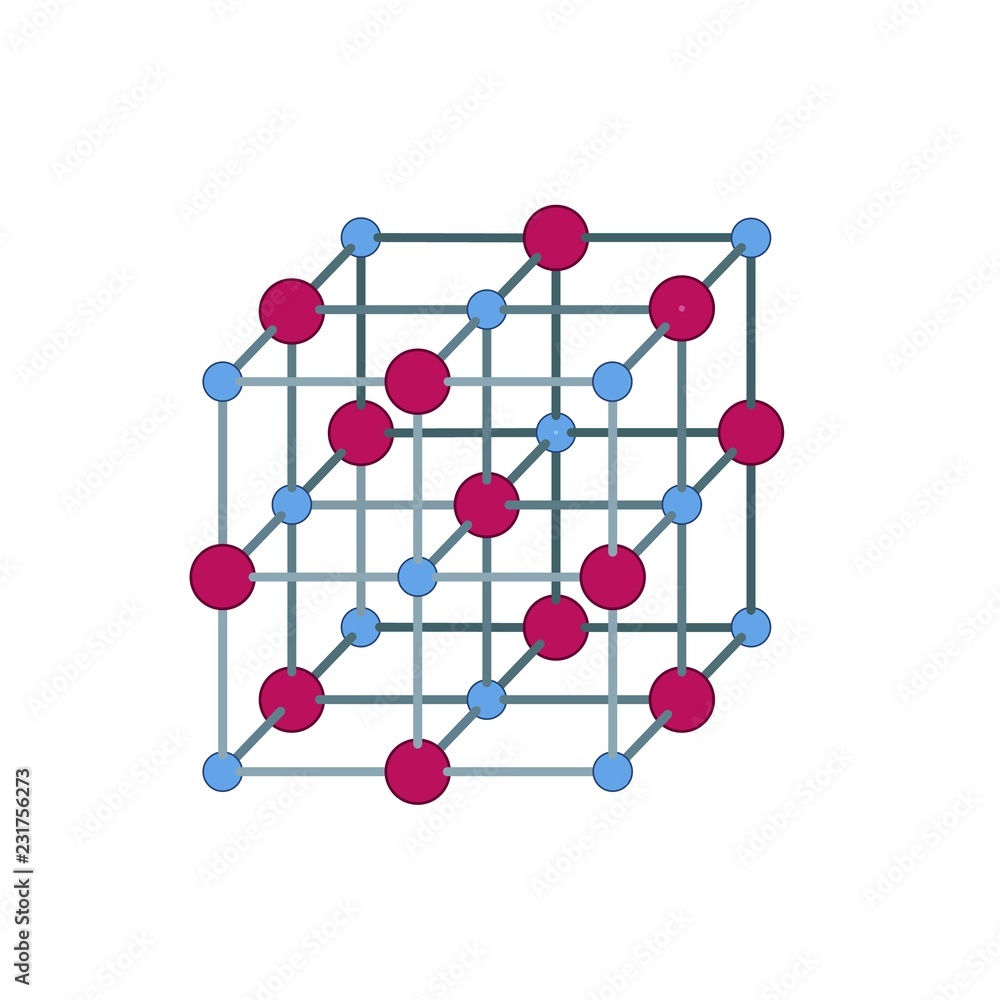 Atomic cube icon. Flat illustration of atomic cube vector icon for web ...