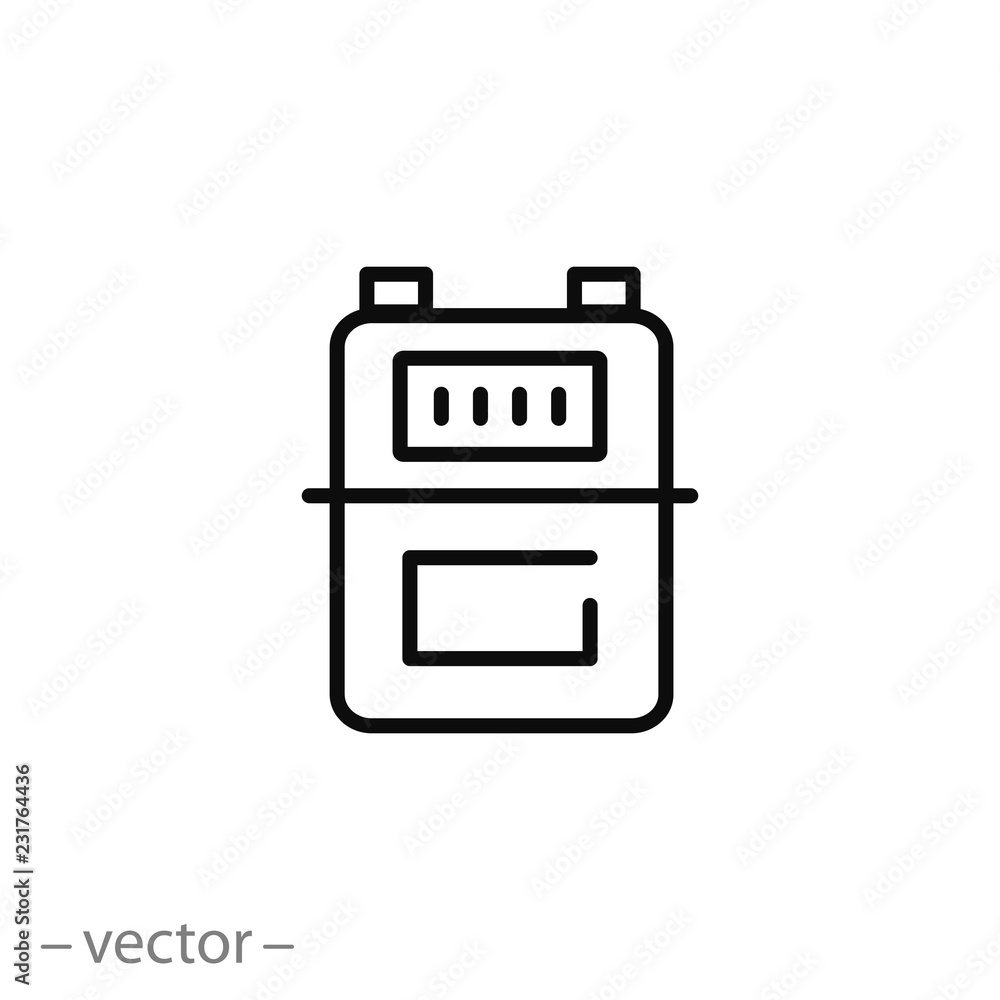 gas meter icon, line sign on white background - editable vector ...