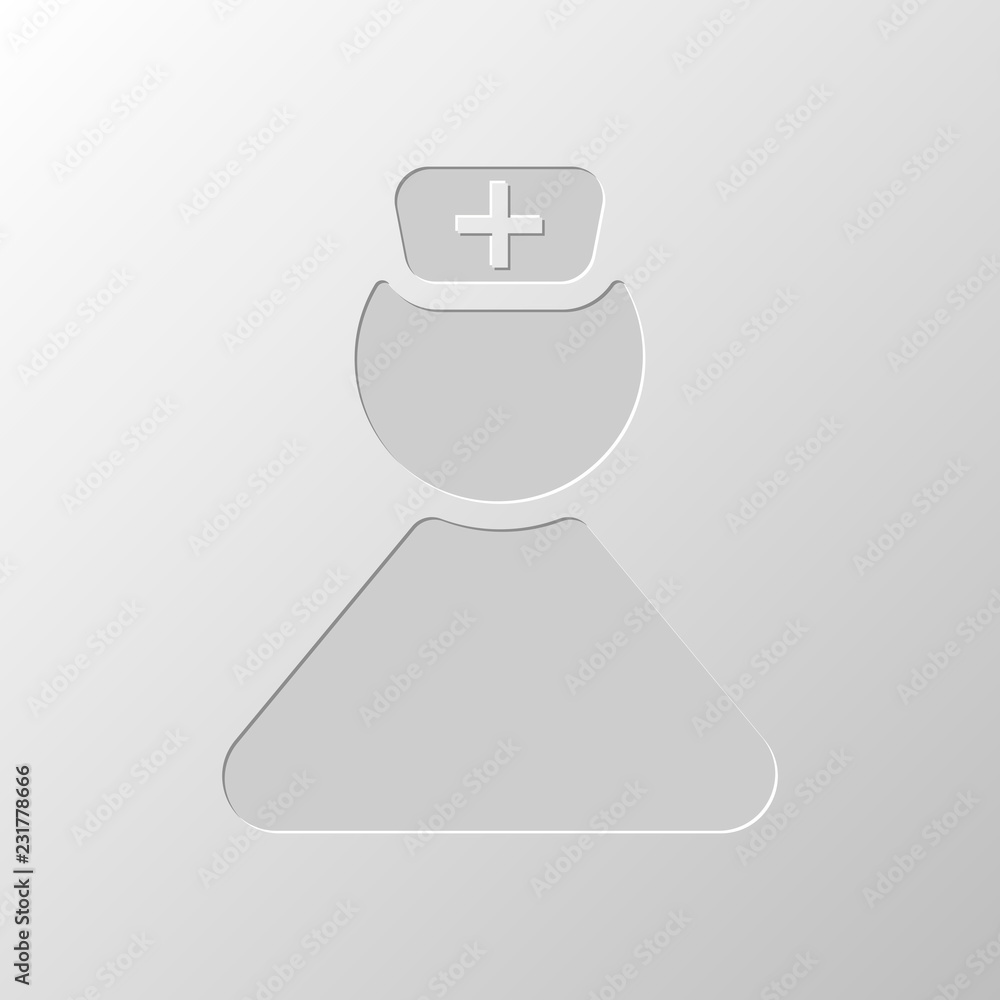 nurse, simple female symbol. Paper design. Cutted symbol. Pitted Stock ...