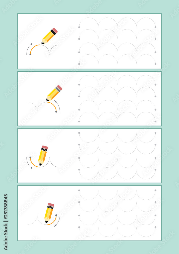 Tracing Lines vector for preschool or kindergarten and special ...
