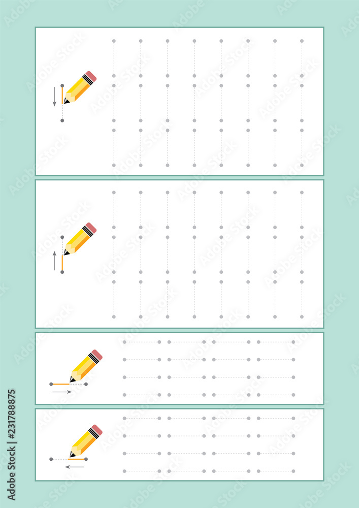 Tracing Lines vector for preschool or kindergarten and special ...