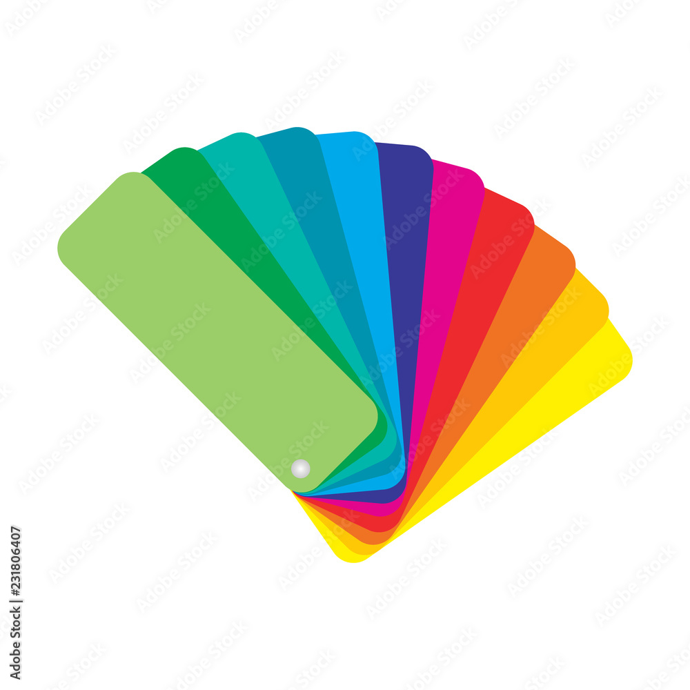 Color palette guide on grey background. Vector illustration. Stock ...