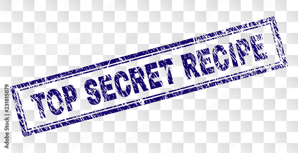 TOP SECRET RECIPE stamp seal watermark with rubber print style and ...