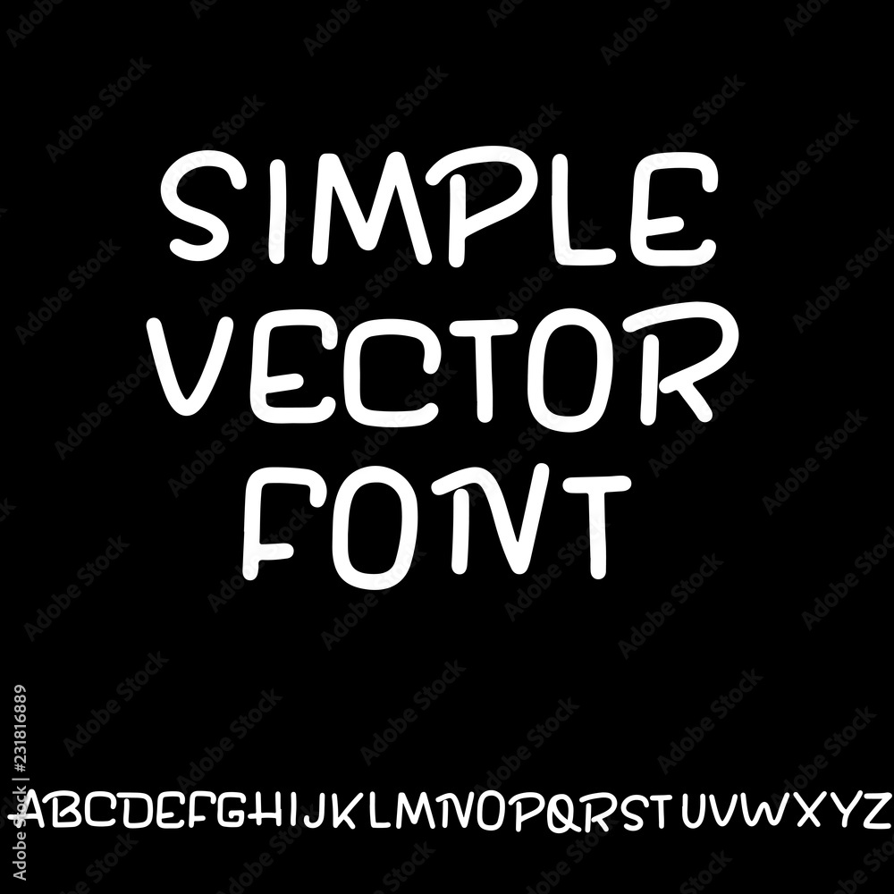 Simple alphabet. Modern font. Vector illustration. Stock Vector | Adobe ...